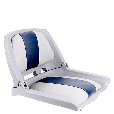 Shell Back Folding Boat Seat - Horizon Boat Seats - 1010-ABD GREY/NAVY ...