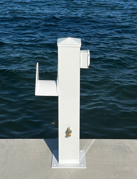 LARGE WATER & ELECTRIC PEDESTAL 36"H x 10"W x 10"D – Marine Fiberglass ...