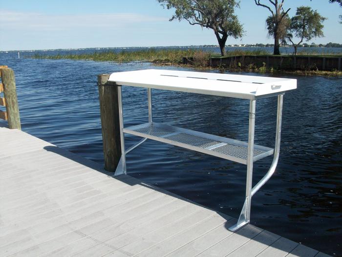 TWO Leg CM Fish Cleaning Station Fillet Table Dock Boating Aluminum 96 ...