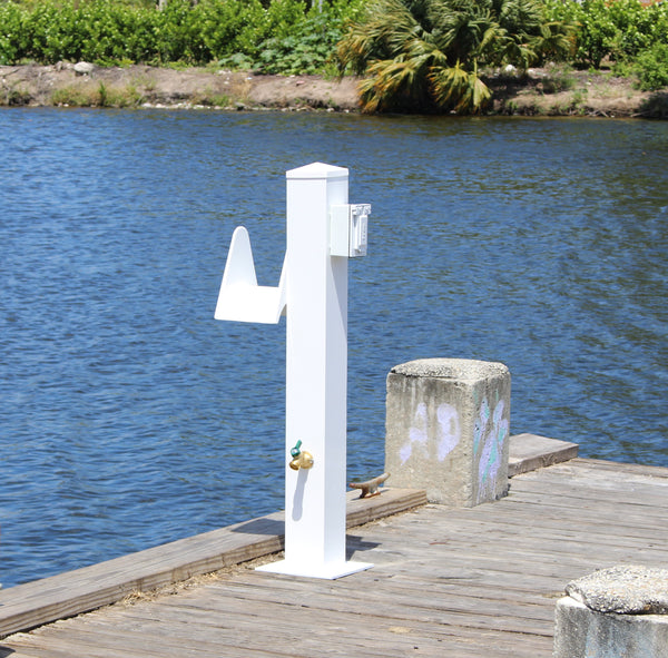 WATER & ELECTRIC PEDESTAL 36"H x 8"W x 8"D – Marine Fiberglass Direct