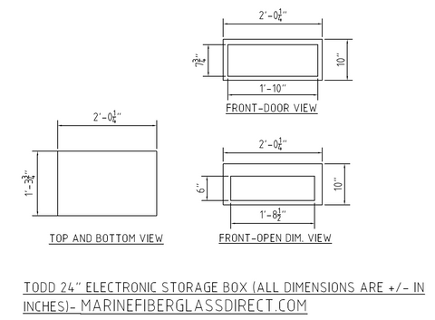 Todd Electronics Box -T-Top Radio - 24" x 14" x 10" 95-1925 – Marine ...